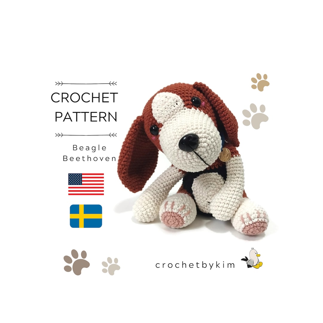 AMIGURUMI CROCHET PATTERN • Beagle Beethoven • Amigurumi Dog • Puppy Crochet • Easy Pattern ...