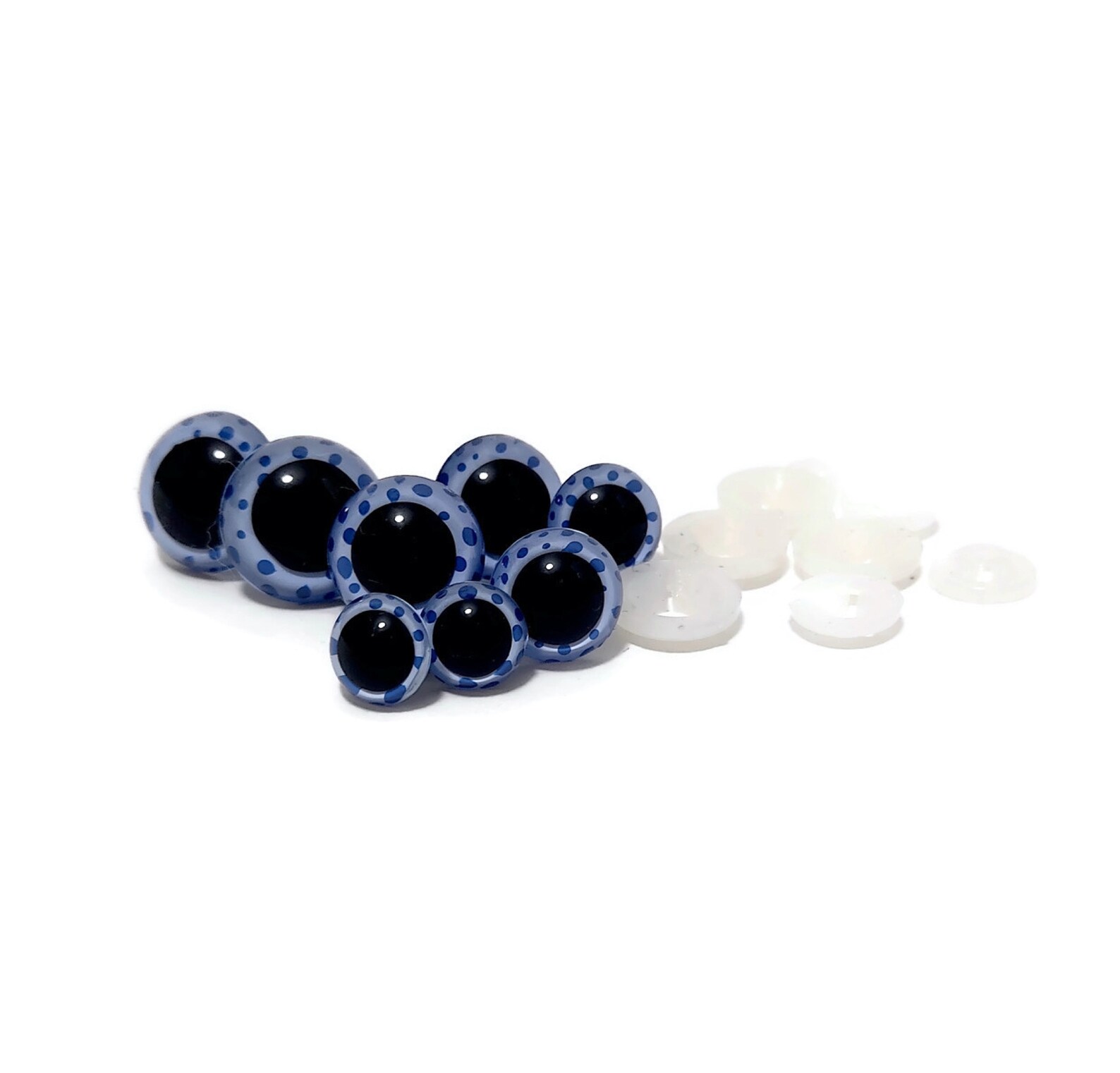 BLUE With Blue Dots Hand Painted Eyes Safety Eyes - Etsy