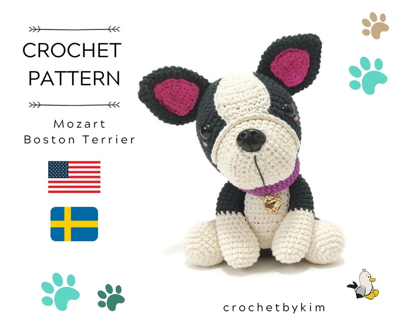 AMIGURUMI CROCHET PATTERN Boston Terrier Amigurumi Dog - Etsy