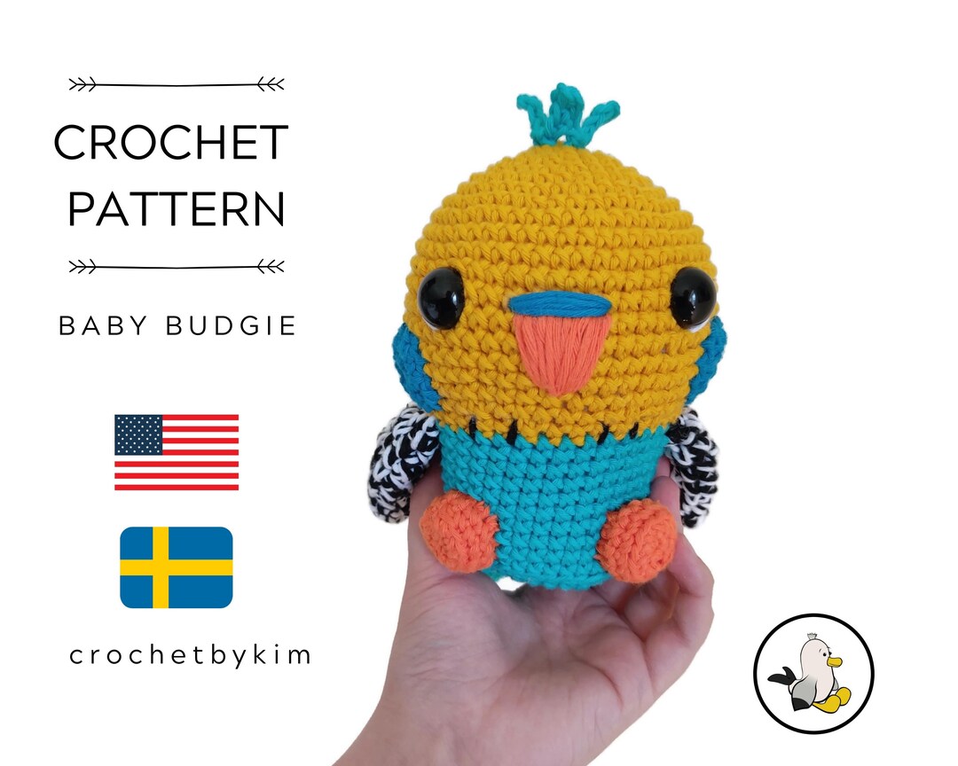 AMIGURUMI CROCHET PATTERN • Baby Budgie • Tropical Bird • Amigurumi ...