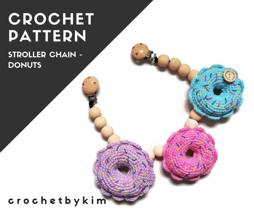 CROCHET PATTERN - Stroller Chain - Donuts - Playfood - Kinderwagenkette ...