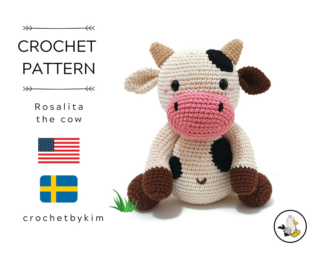 PATRÓN AMIGURUMI DE CROCHET La vaca Rosalita Patrón amigurumi Animal de ...