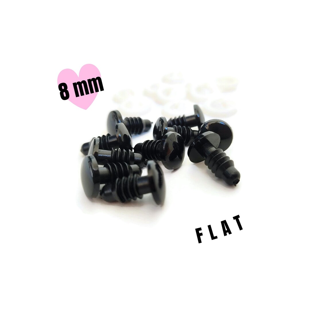 8mm Flat Black Safety Eyes: Amigurumi Doll Making Supplies - Etsy