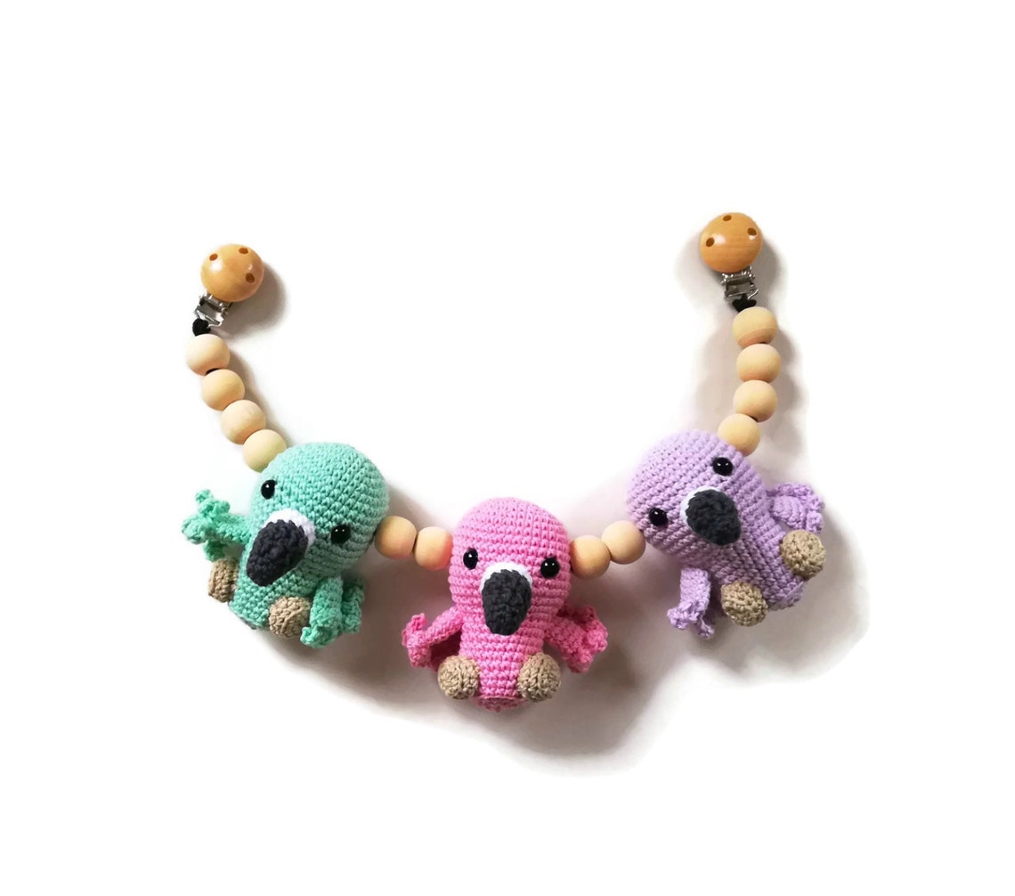 CROCHET PATTERN Stroller Chain Flamingo Amigurumi Birds | Etsy