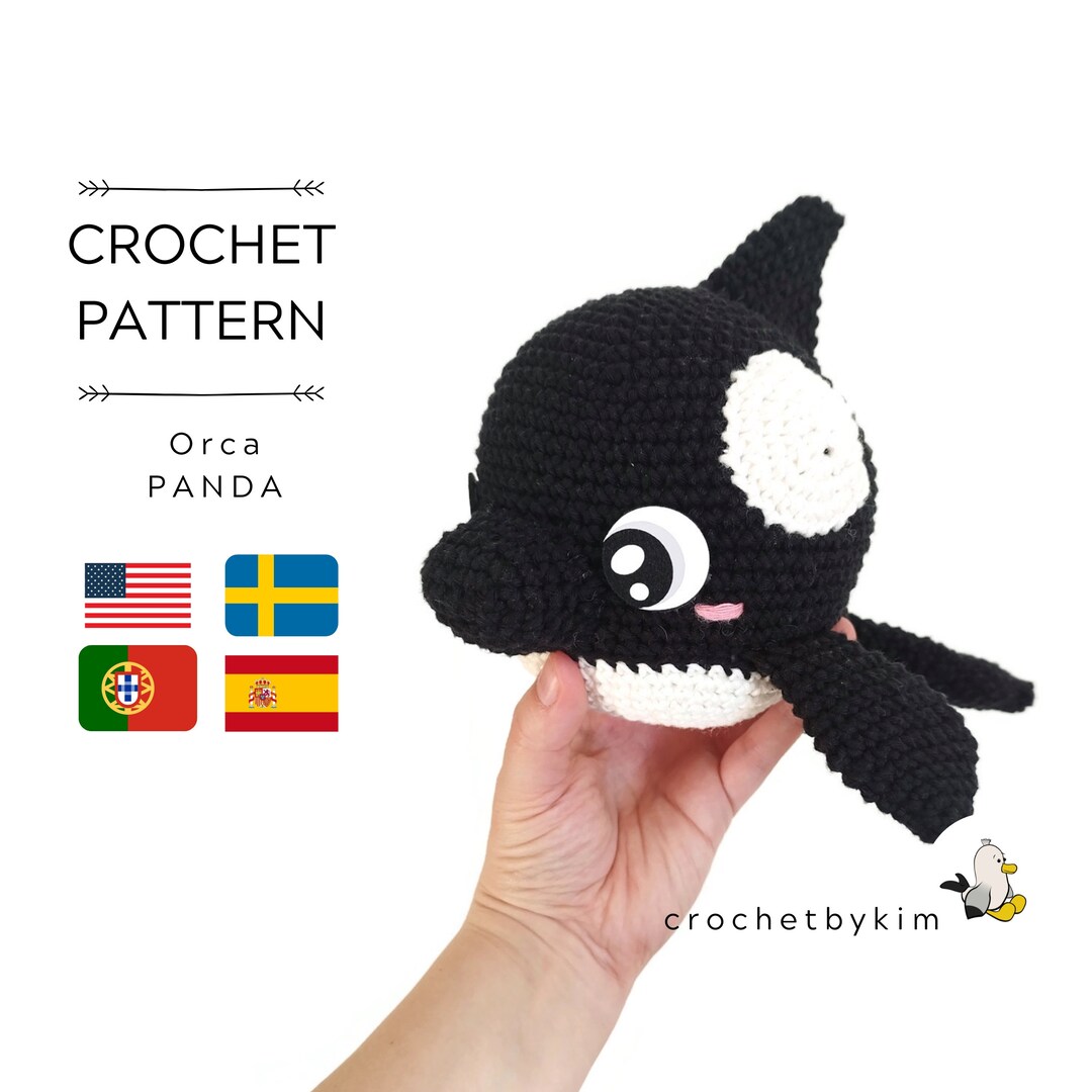 AMIGURUMI CROCHET PATTERN • Panda the Orca • Amigurumi Fish • Killer ...