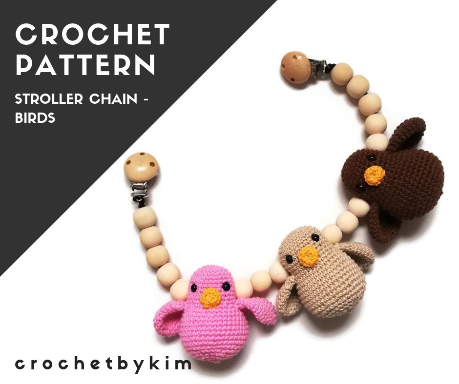 CROCHET PATTERN - Stroller Chain With Birds - Amigurumi Birds ...
