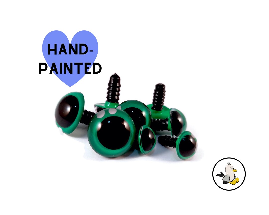 GREEN Hand Painted Safety Eyes Safety Eyes Amigurumi Eyes - Etsy