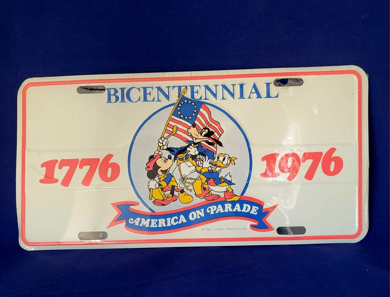 Walt Disney/sealed Bicentennial America on Parade License Plate/1776 ...