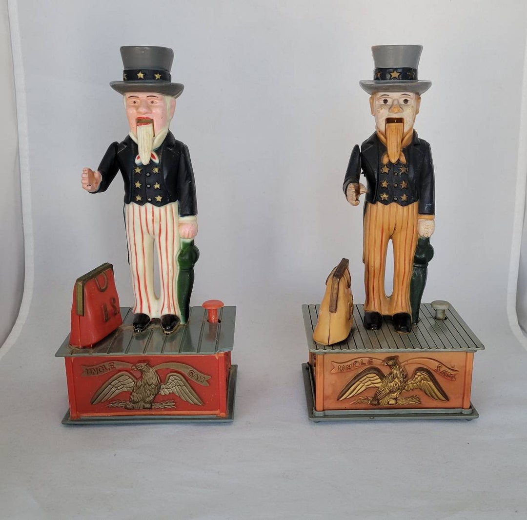 Vintage 1970s Plastic Patriotic Uncle Sam Mechanical Bank - Etsy