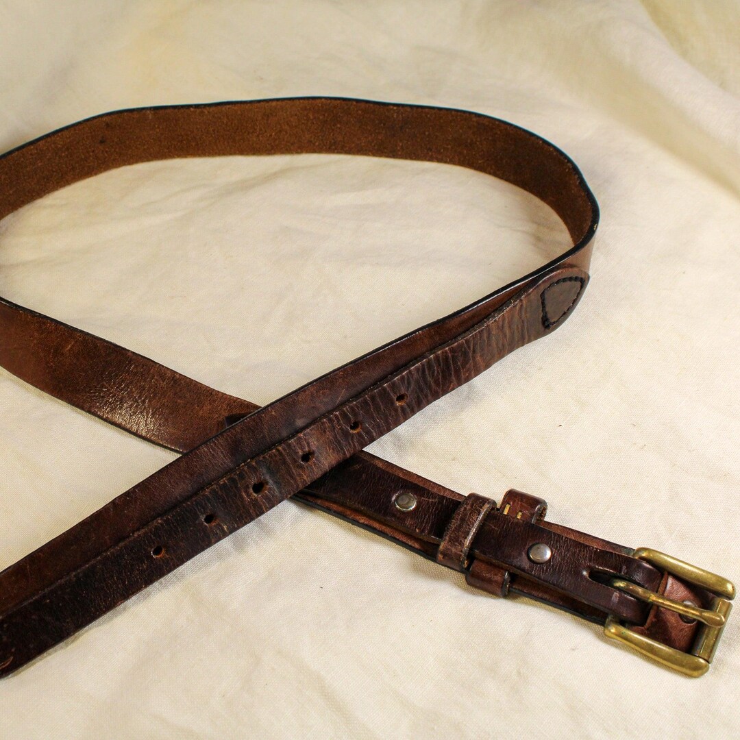 70s C.c. Filson Co. Double-prong Brown Leather Work Belt (made in Usa ...