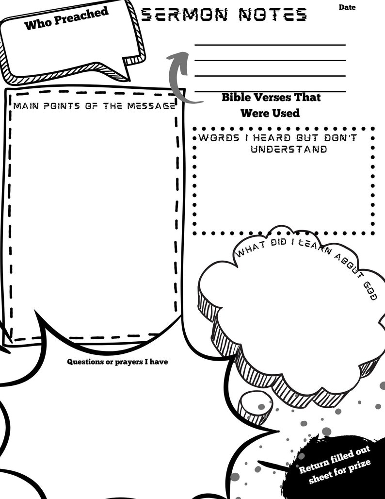 Sermon Notes for Kids and Teens. - Etsy