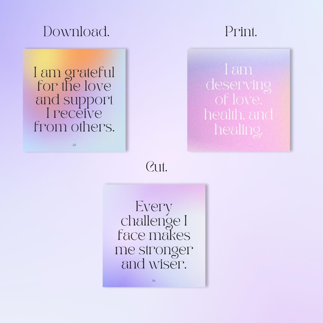 Printable Affirmation Cards Digital Affirmation Deck Positive Mindset ...