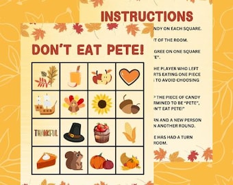 Printable Don't Eat Pete Thanksgiving Game Board, Thanksgiving Party ...