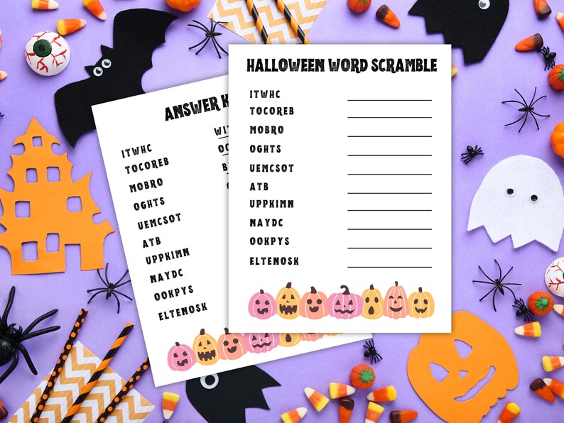 Halloween Word Scramble - Etsy