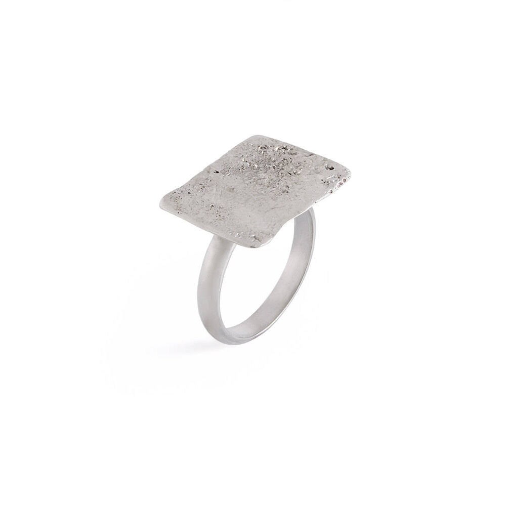 Square Shaped Ring, Modern 925 Sterling Silver Statement Ring ...