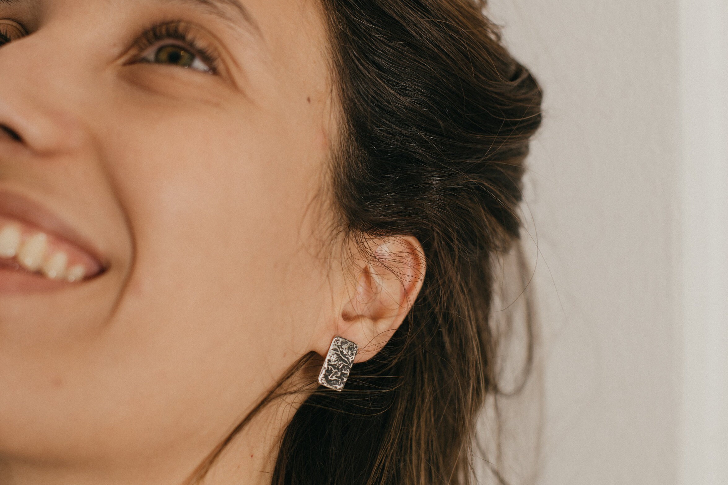 Gold Stud Earrings Everyday Square Shaped Earrings 18K - Etsy