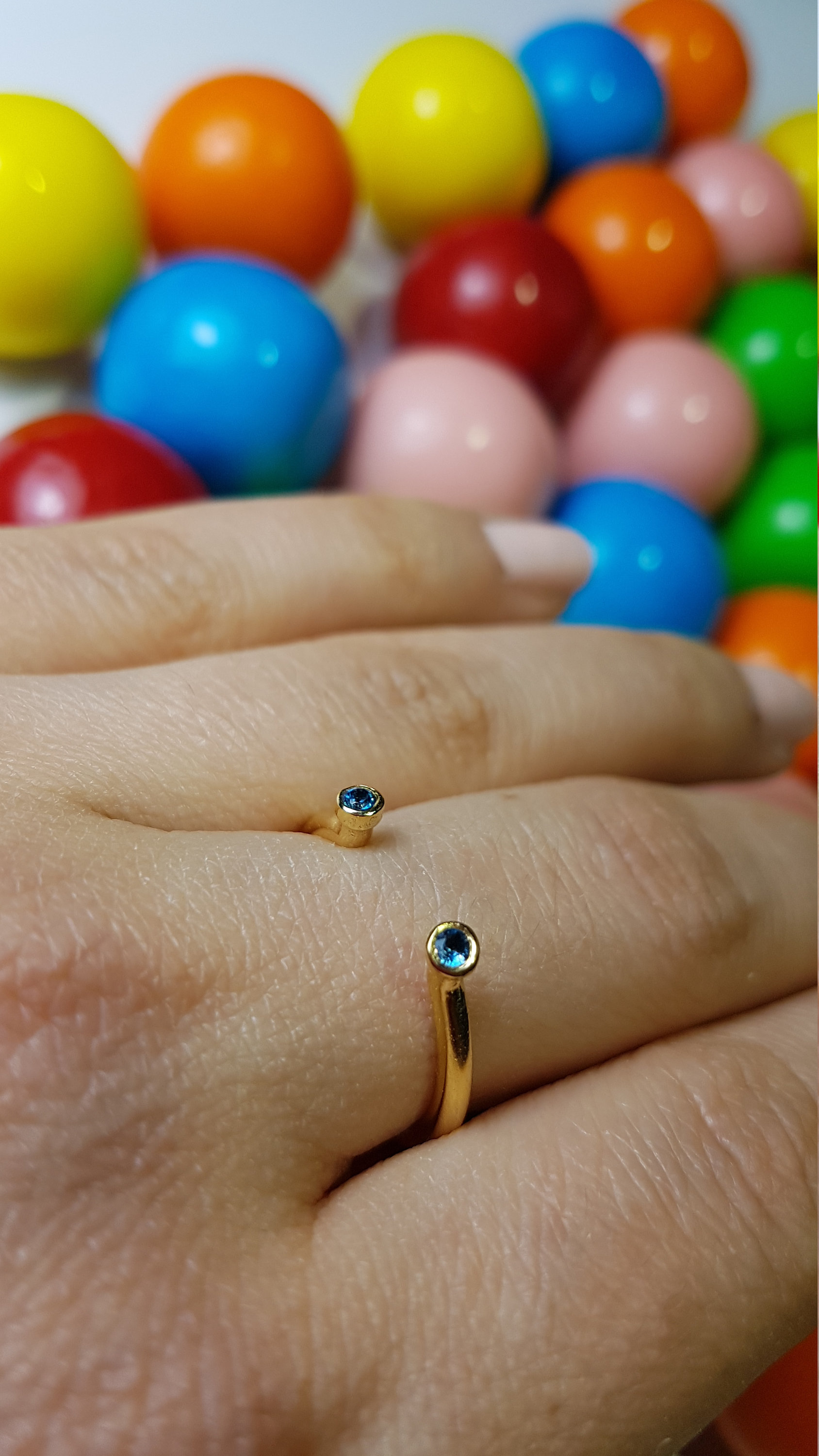 Open Gold Ring London Blue Topaz Ring Gold Stackable Ring | Etsy