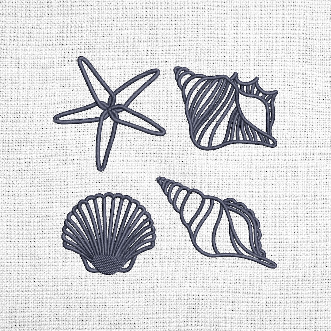 Shells Quad Machine Embroidery Design, INSTANT DOWNLOAD, Embroidery ...