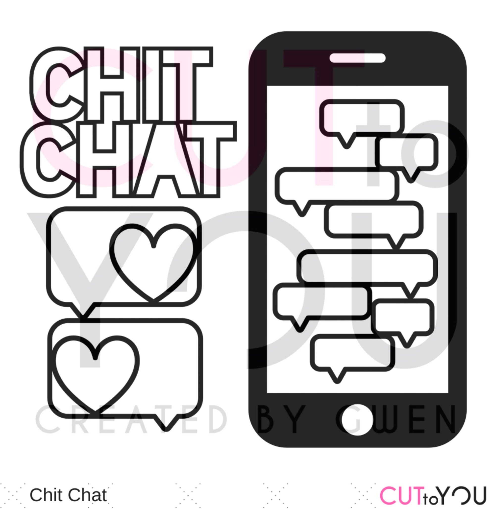 Chit Chat Mobile Phone JPG PNG SVG Digital Cut File for - Etsy Singapore