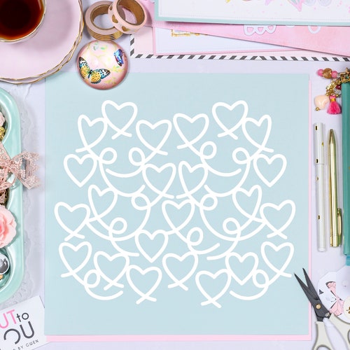 Heart Grid Background Cut File for Scrapbooking or - Etsy