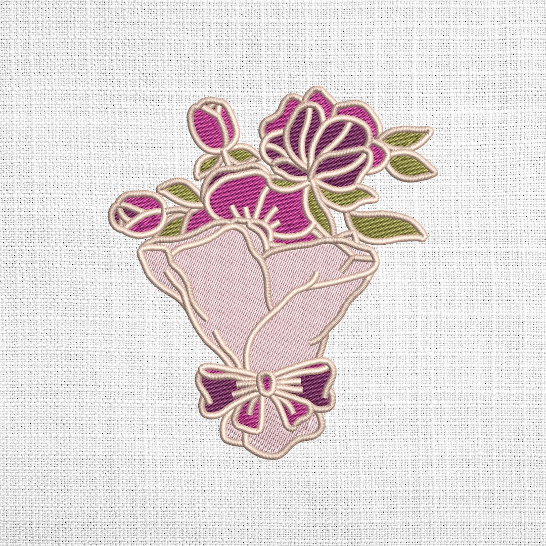 Spring Flower Bouquet Machine Embroidery Design, INSTANT DOWNLOAD ...