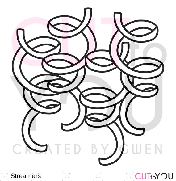 Streamers Clipart Black And White