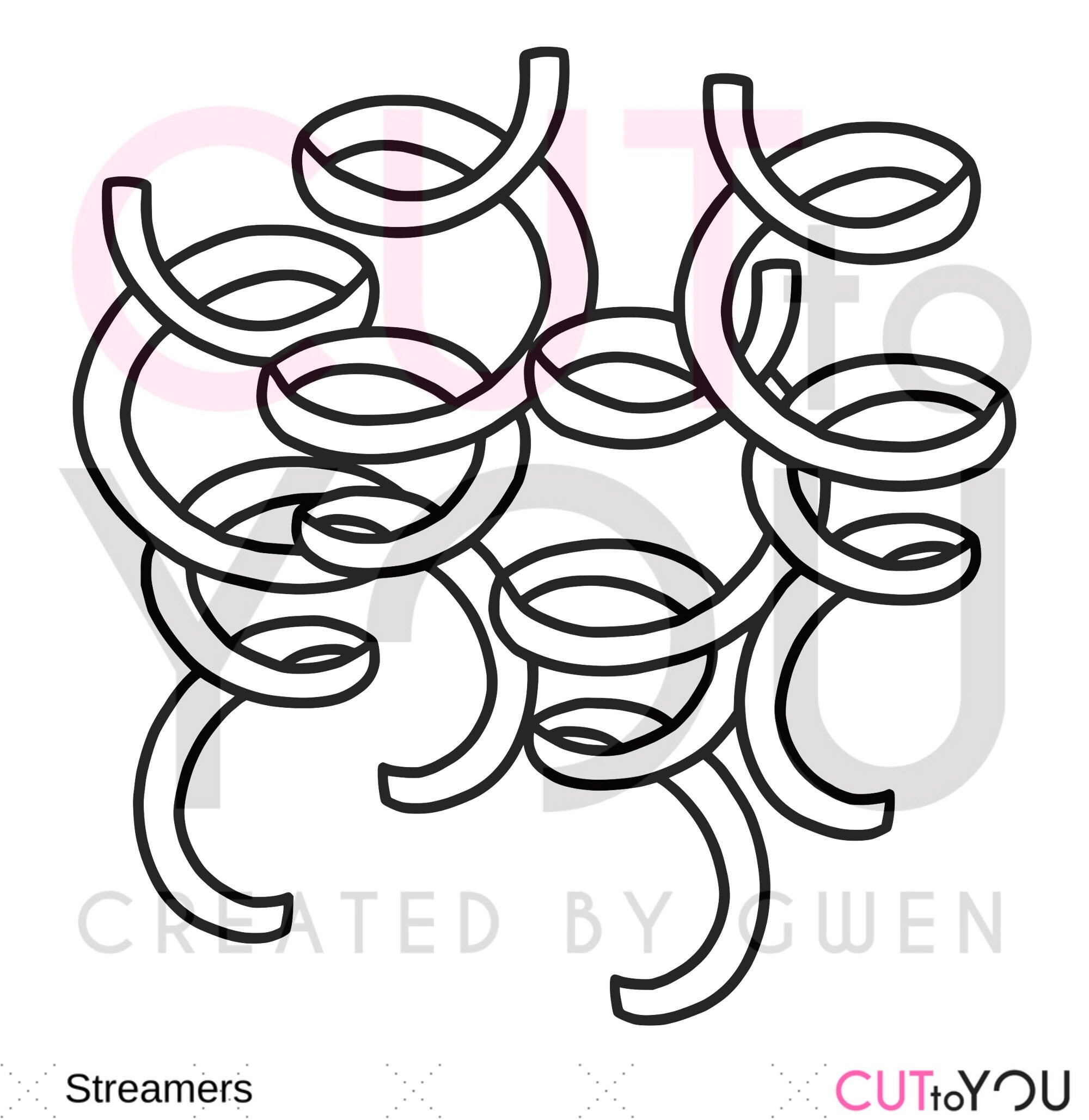 Streamers JPG PNG SVG Digital Cut File for Silhouette and - Etsy Canada