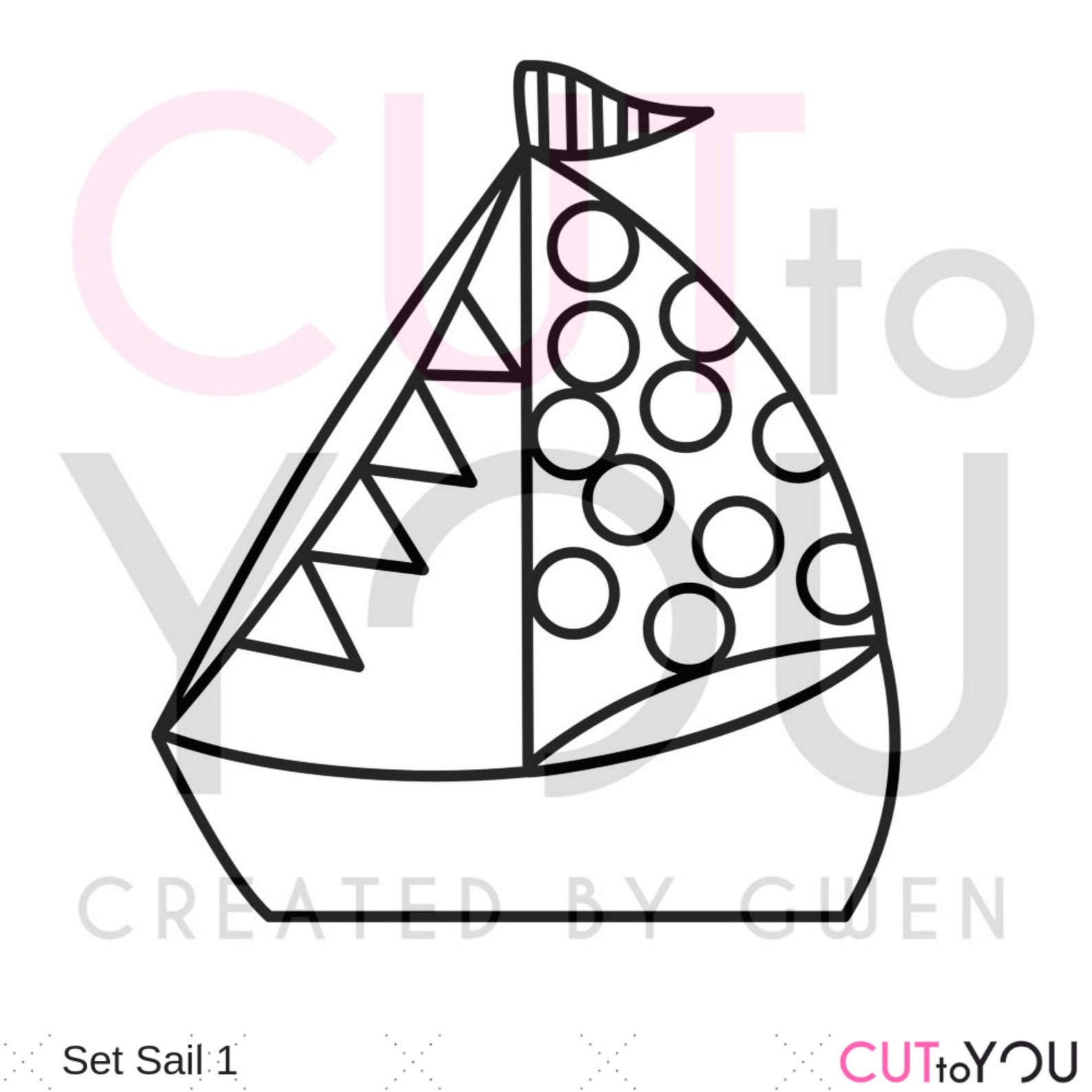 Set Sail 1 Sailing Ship Digital Cut File Perfect for All Paper - Etsy