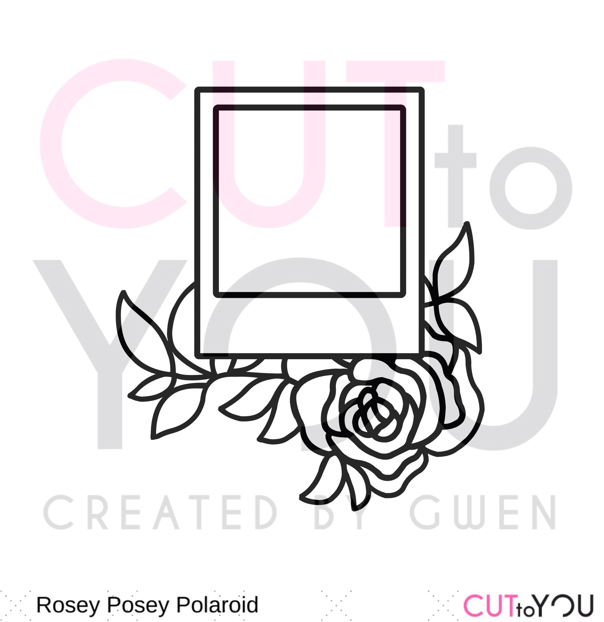 Rosey Posey Polaroid SVG Cut File for Scrapbooking and Vinyl | Etsy