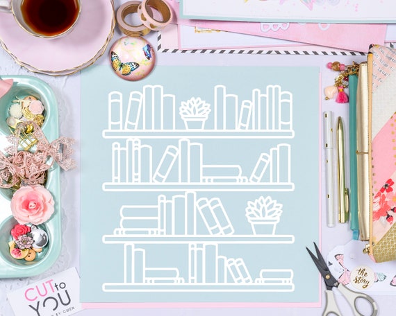 Stacked Book Shelf SVG Digital Cut File Perfect for All Paper - Etsy