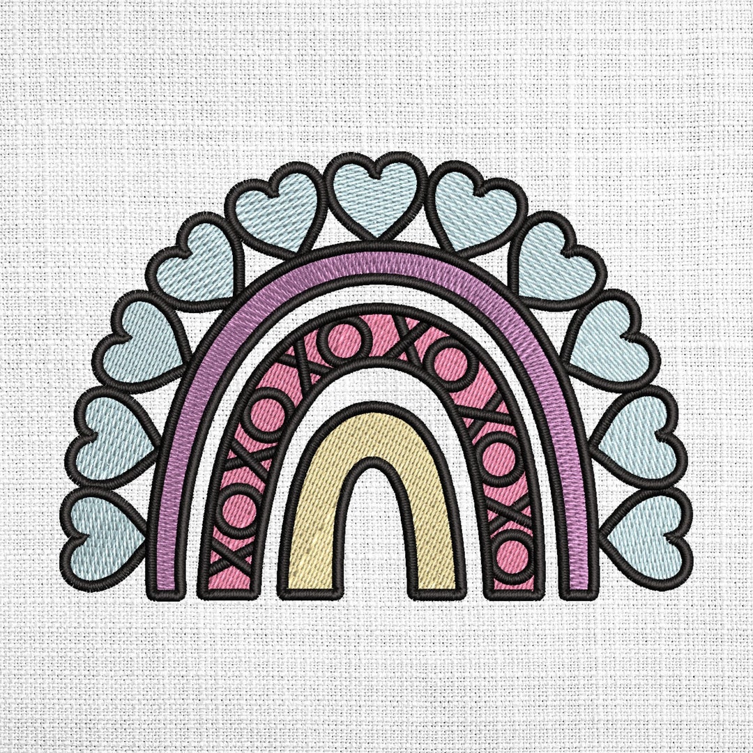 Rainbow Love Embroidery Machine Design, INSTANT DOWNLOAD, Embroidery ...