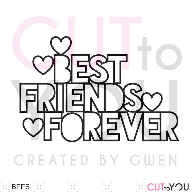 Best Friends BFF Scrapbook Titre Digital Cut File parfait pour tous les ...