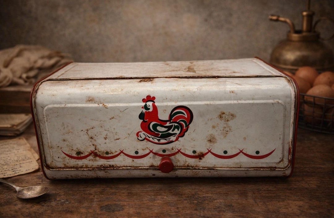 1930s Rooster Bread Box, Vintage Metal Bread Bin - Etsy