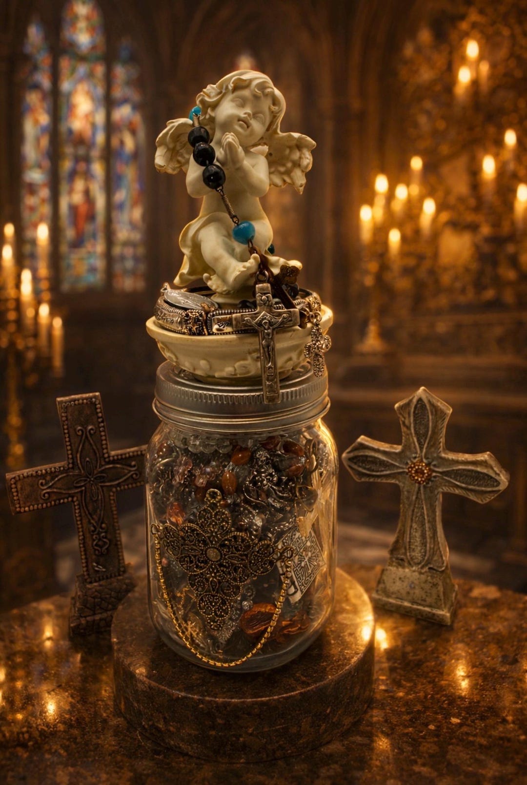 Vintage Religious Jewelry Mystery Jar 25+ Items - Etsy