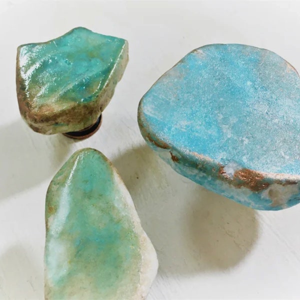 Blue Stone Knobs - Etsy
