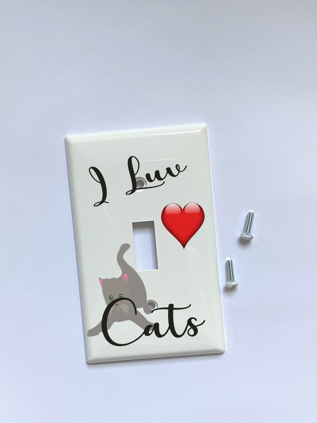 I Luv Cats Light Switch Cover – Cute Cat Lover Wall Plate | Funny Cat ...