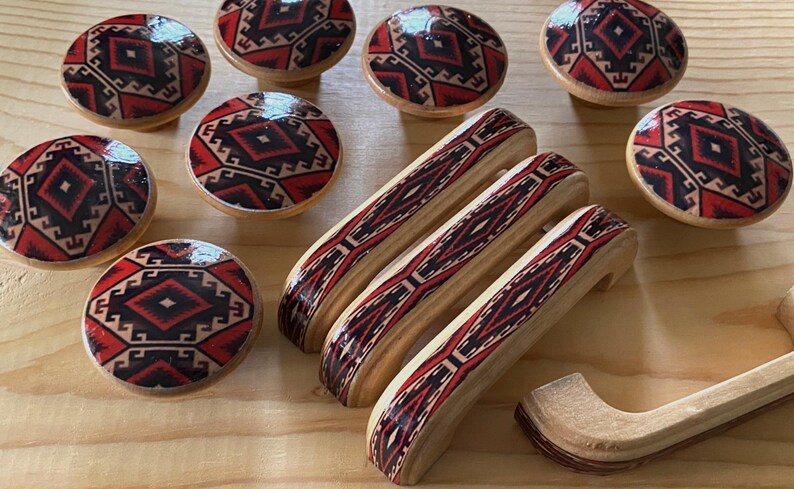 Hand-crafted Southwestern Aztec Cabinet Knobs: Boho Kitchen Decor - Etsy
