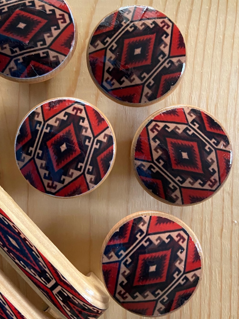 Hand-crafted Southwestern Aztec Cabinet Knobs: Boho Kitchen Decor - Etsy