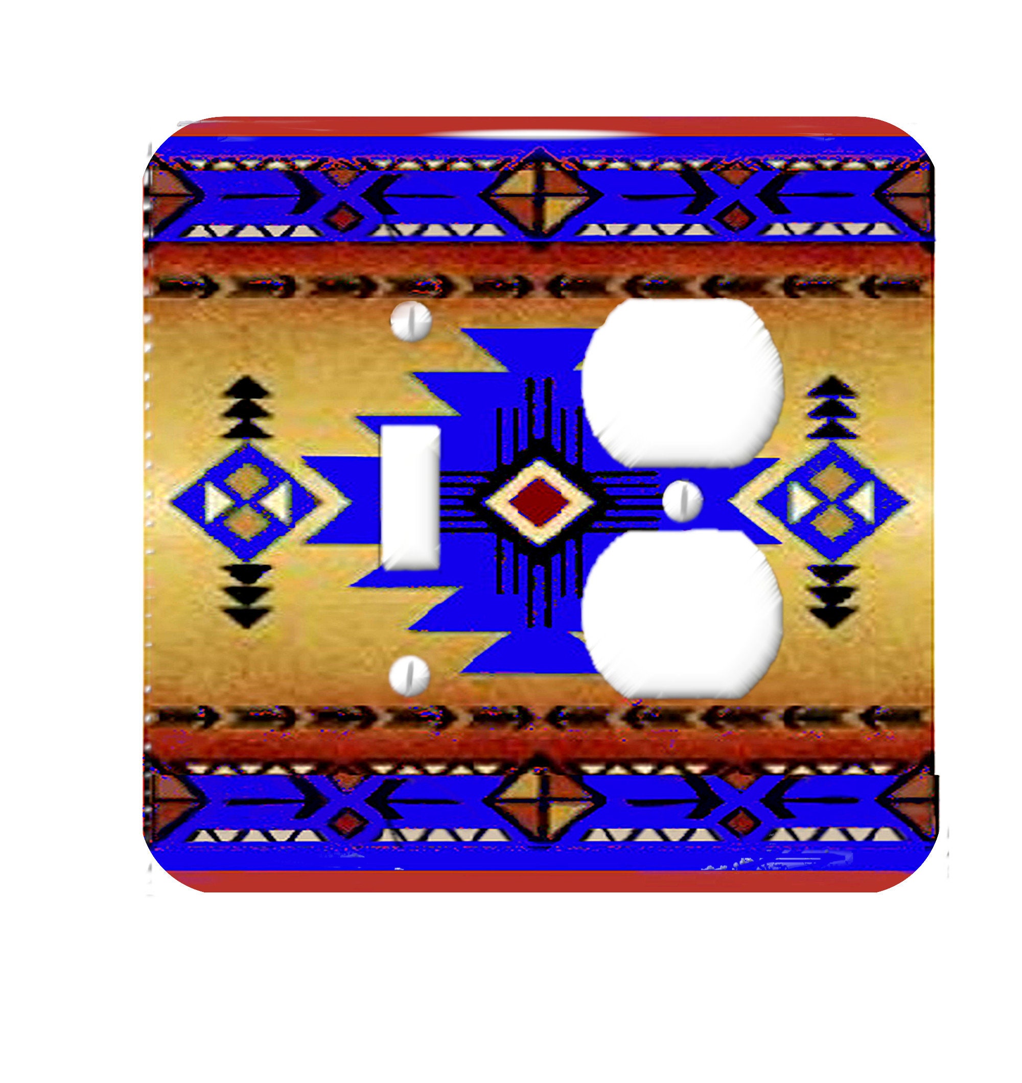 Switchplate Southwestern Decor Cobalt Blue Pattern Southwest - Etsy