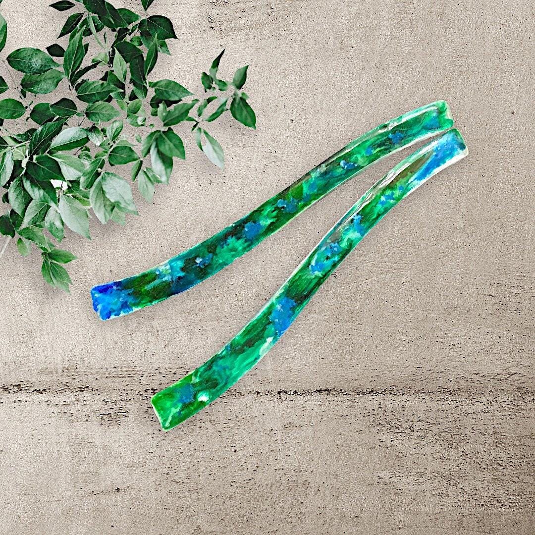 Blue Green Resin Cabinet Pulls: Nautical Beach House Decor - Etsy