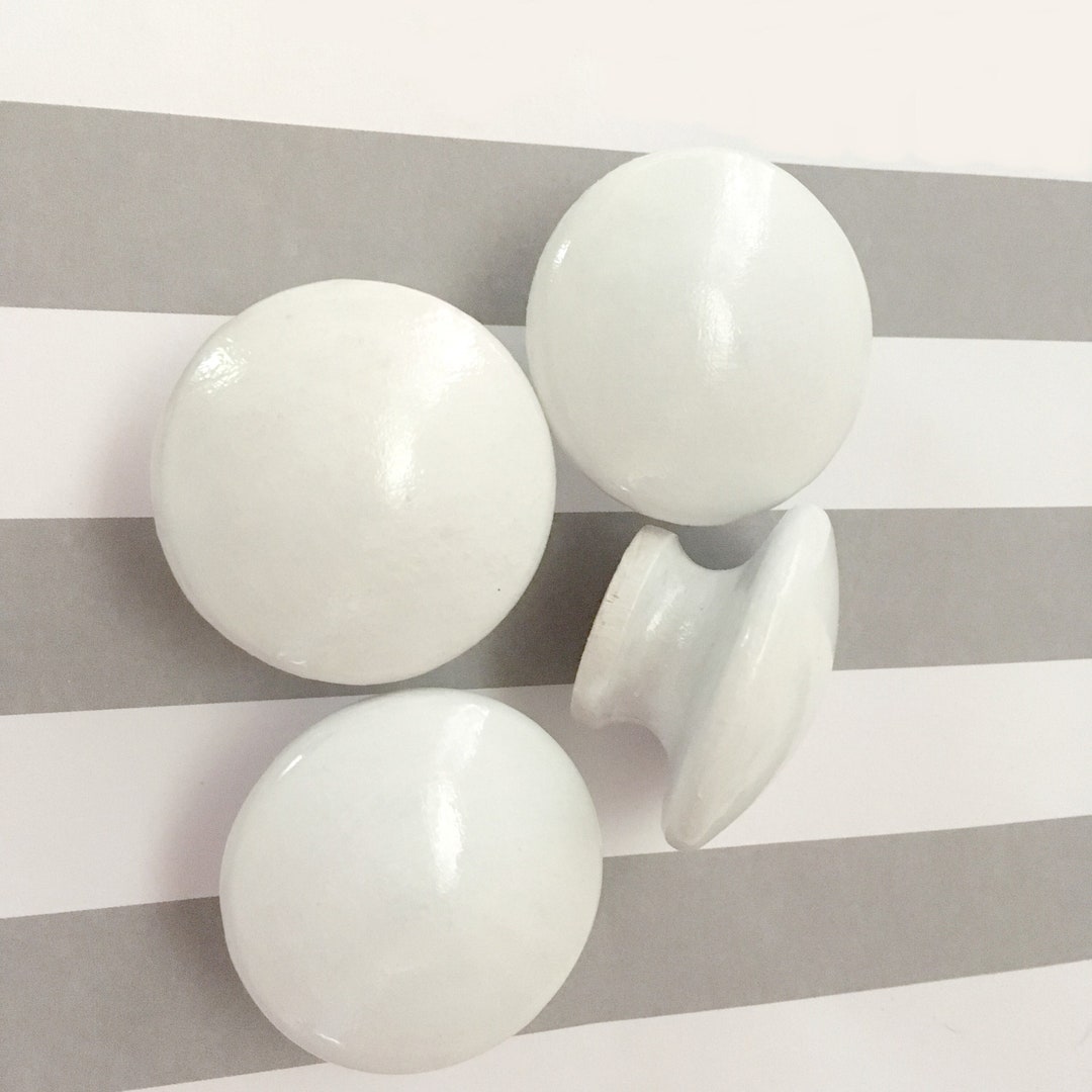 Bright White Knobs, Kitchen Cabinet Hardware, Dresser Knobs, Kitchen ...