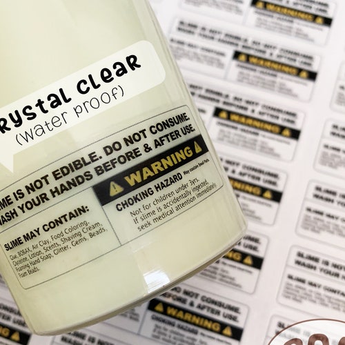Clear Slime Warning Stickers - Etsy