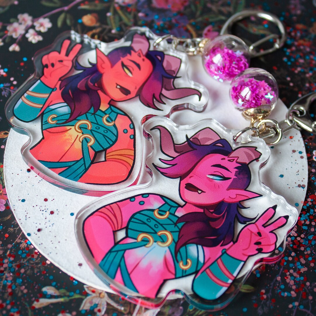 Karlach Acrylic Two-sided Keychain | Baldurs Gate 3 | Two Different Sides | Little Potion on the ...