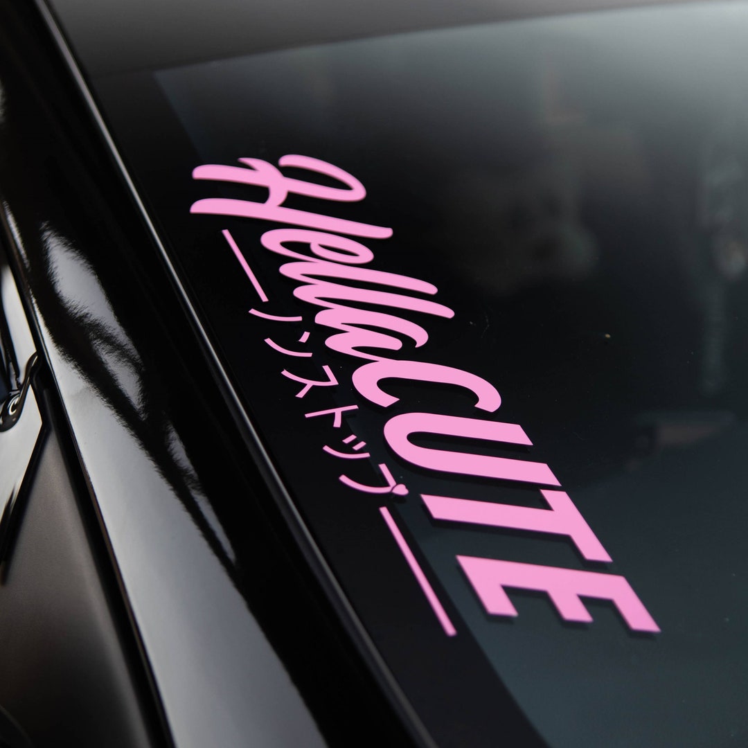 Hellacute Banner // Windshield Banner // Car Banner // Car Sticker // Car Guy Gift // Car Decals ...