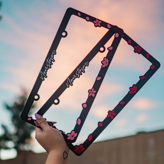 Cherry Blossom License Plate Frame / Sakura License Plate - Etsy