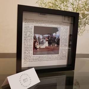 Handwritten Wedding Bride or Groom Speech Box Frame! Made to Order ...
