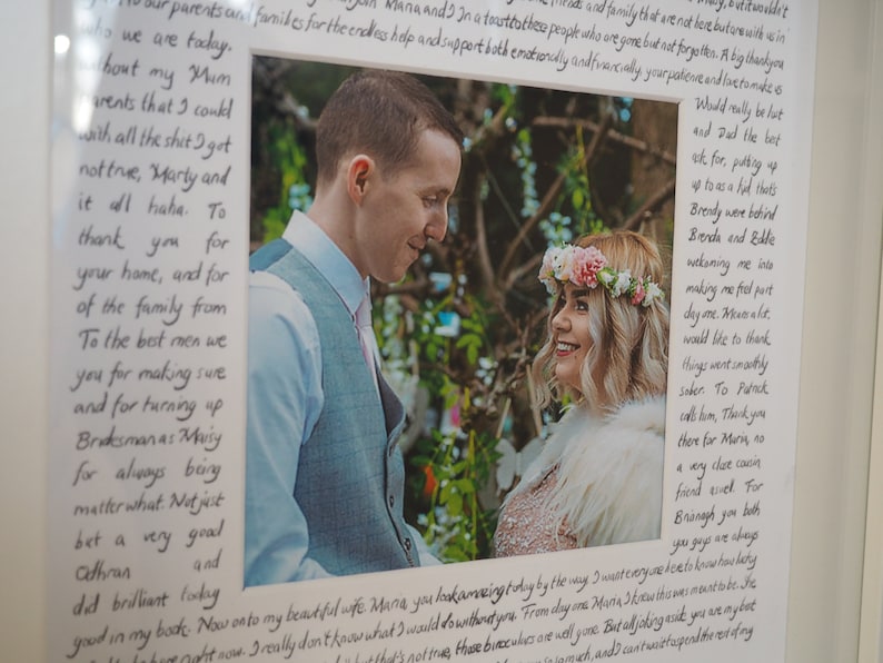 Handwritten Wedding Bride or Groom Speech Box Frame Made to | Etsy