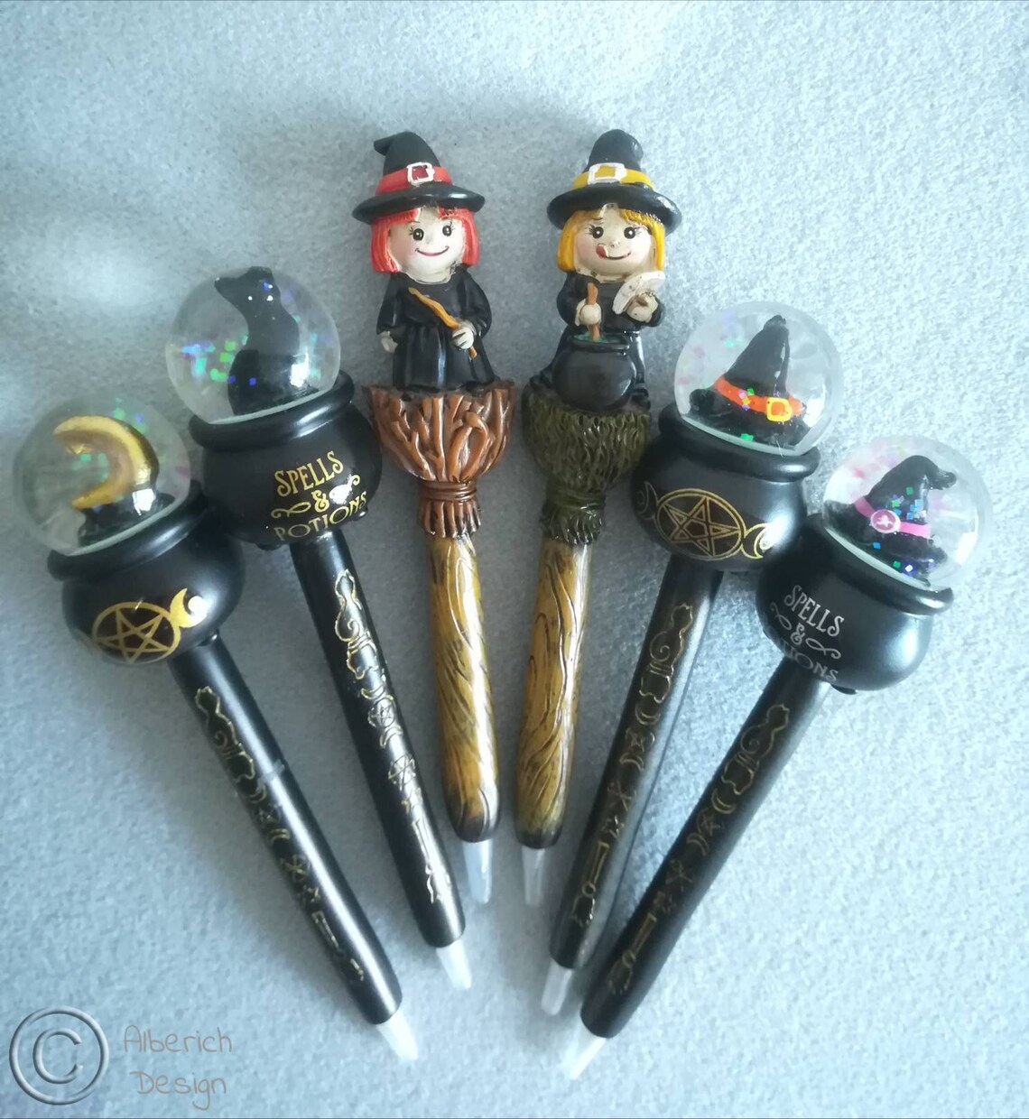 Magical Spell Pens Spooky Witch Pens Enchanted Cauldron - Etsy UK
