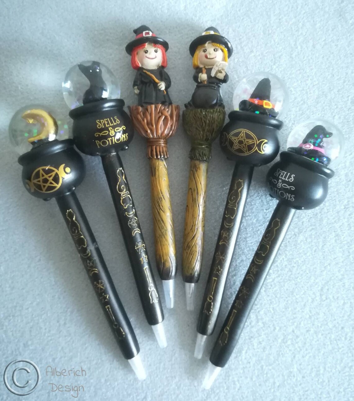 Magical Spell Pens Spooky Witch Pens Enchanted Cauldron Pens 16cm Snow ...