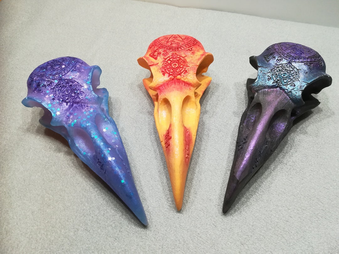 Corvid Bird Raven/crow Skull Figure With Pentacle Occult Symbology ...